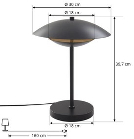 Lindby Tiama LED stolní lampa kov černá zlatá
