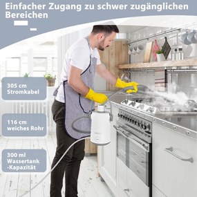 Costway Víceúčelový parní čistič Přenosný ruční parní čistič s 1000 W šedou