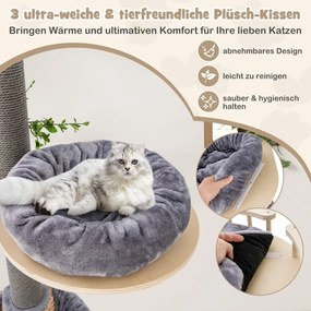 Costway Cat tree strop vysoký 236-271 cm od podlahy ke stropu kočičí nábytek