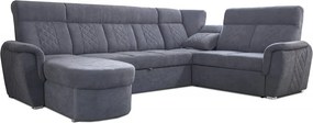 Sedací souprava BOSTON U | 175x322x226 cm | VYSOKÝ sedák a záda | rozkládací s úložným prostorem | hnědošedá