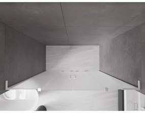 Mexen Velar L Duo, posuvné sprchové dveře do otvoru 200 cm, 8mm sklo námraza, bílá matná, 871-200-003-32-20