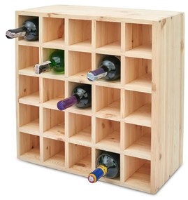 ČistéDřevo Dřevěný regál na víno mříž 52 x 52 x 25 cm - 1 ks