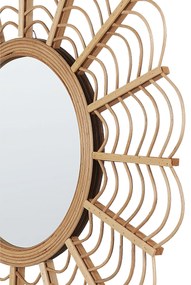 Kulaté bambusové zrcadlo ø 60 cm přírodní TUMBIT Beliani