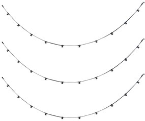 Propojitelné černé girlandové osvětlení se zástrčkou 14m 30 světel IP44 - Lubber