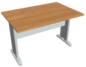 Stůl jednací rovný 120 cm - Hobis Cross CJ 1200 Dekor stolové desky: olše, Dekor lamino podnože: šedá, Barva nohou: Stříbrná