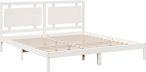 Prodloužený rám postele bez matrace bílý 200 x 220 cm masiv 3309208
