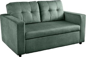 Designová rozkládací pohovka Zaragoza 142 cm zelený samet