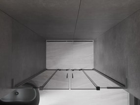 Mexen Velar L Duo, posuvné sprchové dveře do otvoru 160 cm, 8mm šedé sklo, broušený grafit, 871-160-003-42-95