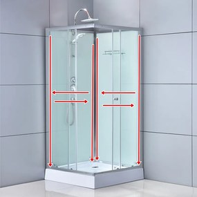 BPS-koupelny Sprchový box WSH308 90x90 bílá mat