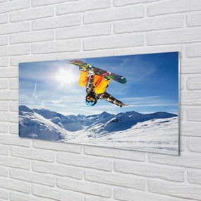 akrylový obraz Man mountain board 100x50 cm