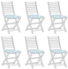 Sada 6 sedacích polštářů na zahradní židle vzor trojúhelníky modré/ bílé TOLVE Beliani