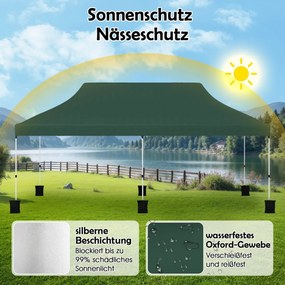 Costway Skládací stan s baldachýnem na akce s taškou – 300 × 600 cm, zelený