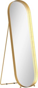HOMCOM Zrcadlo v plné délce 160 x 50 cm s klenutým rámem, stojící zrcadlo s metalovým rámem a nerozbitným sklem pro obývací pokoj, ložnici a chodbu, Z