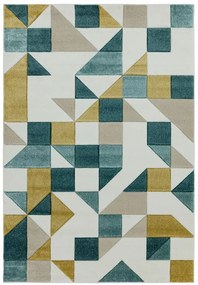 Moderní kusový koberec Sketch SK03 Geometrický vzor zelený žlutý Rozměr: 200x290 cm