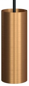 creative cables Závěsná lampa s textilním kabelem, stínidlem Tub-E14 a kovovými detaily Barva: Matný bronz