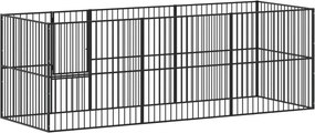 Ohrádka pro psy 8 panelů černá pozinkovaná ocel 3209557