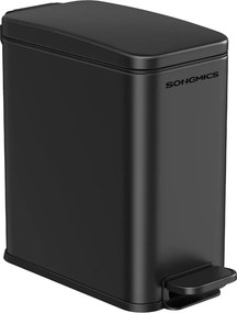 Koupelnový odpadkový koš NORD, 5 l, černý SongmicsHome