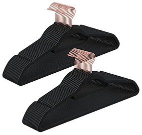 Ramínka se sametovým povrchem, sada 50 ks x 23,5x45x0,6 cm, otočné háky