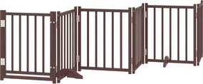 Zábrana pro psy s dvířky skládací 15 panelů hnědá 750 cm topol 3155717