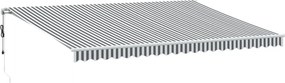 Automatická zatahovací markýza antracitová a bílá 500 x 350 cm 3215802