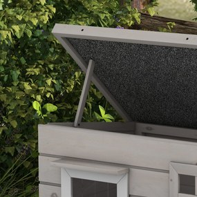 PawHut Dřevěný domek pro kočky vodotěsná kočičí bouda s asfaltovou střechou odklopné víko okno ziměodolná ochranná bouda kočičí jeskyně venkovní koči…