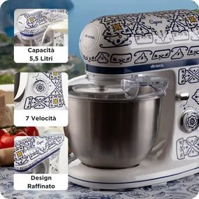 Ariete 15880C Capri bílá, světle modrá / Stolní mixér / 1200 W / 5.5 l