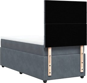 Box spring postel s matrací tmavě šedá 80 x 200 cm samet 3292191