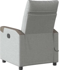 Elektrické masážní polohovací křeslo obláčkově šedé textil 3324084