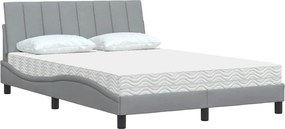 Postel s matrací Hanko světle šedá 120 x 200 cm textil 3310517