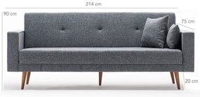 Hanah Home Rozkládací pohovka DUBLIN šedá 825BLC1169