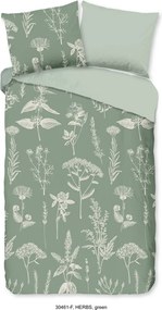 Šalvějově zelené flanelové povlečení na jednolůžko/prodloužené 140x220 cm Herbs – Good Morning