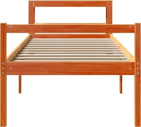 Rám postele s čelem voskově hnědý 75 x 190 cm masivní borovice 3305875