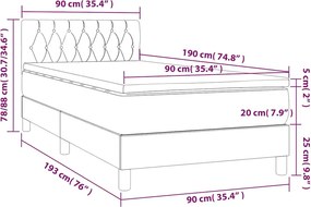 Box spring postel s matrací černá 90x190 cm samet 3141457