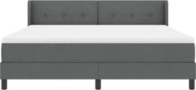 Postel s boxspringem s čelo Tmavě šedá 200 x 180 cm textil 3341119