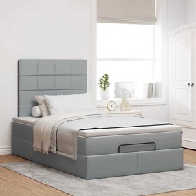 Osmanský rám postele s matrací světle šedá 120x200cm textil 3313147