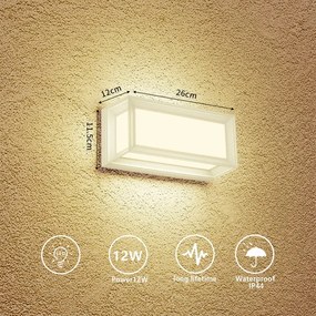 Brilagi - LED Venkovní nást. sv. PARKER LED/12W/230V 3000/4500/6000K bílá IP44
