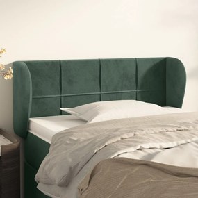 Čelo postele typu ušák tmavě zelené 93x23x78/88 cm samet 3117183