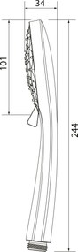 Sapho Sapho, Ruční masážní sprcha, 4 režimy, průměr 101mm, ABS/černá mat, 1204-02B