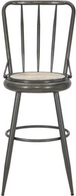 Barová stolička Mauro Ferretti Munich A 43x51x107 cm, tmavě šedá/přírodní
