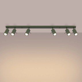 Sollux Lighting Stropní svítidlo RING 6L olivově zelené