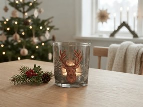 Svícen na čajové svíčky FOREST DEER 9 cm