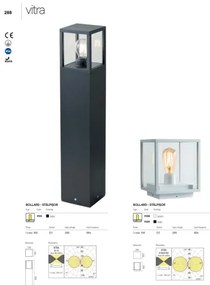 Redo 9109 - Venkovní lampa VITRA 1xE27/15W/230V IP54 černá