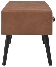 Konferenční stolek tmavě hnědý 80 x 40 x 46 cm umělá kůže - Default Title