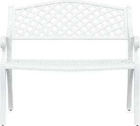 Zahradní lavice 102 cm litý hliník bílá 317746