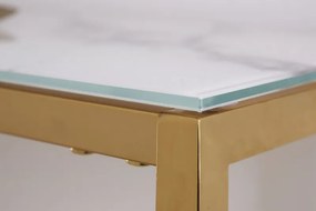 Noble Home Bílý/zlatý konzolový stolek Elegance 80 cm