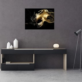Skleněný obraz - Zlatá škraboška (70x50 cm)