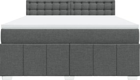 Box spring postel s matrací tmavě šedá 180x200 cm textil 3289462