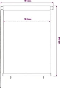 Venkovní roleta 105 (Š) x 140 (V) cm modrá HDPE 312837