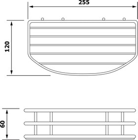 Aqualine, Chrom LINE drátěná police jednoduchá, chrom, 37004
