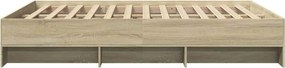 Rám postele bez matrace dub sonoma 150x200 cm kompozitní dřevo 3295648